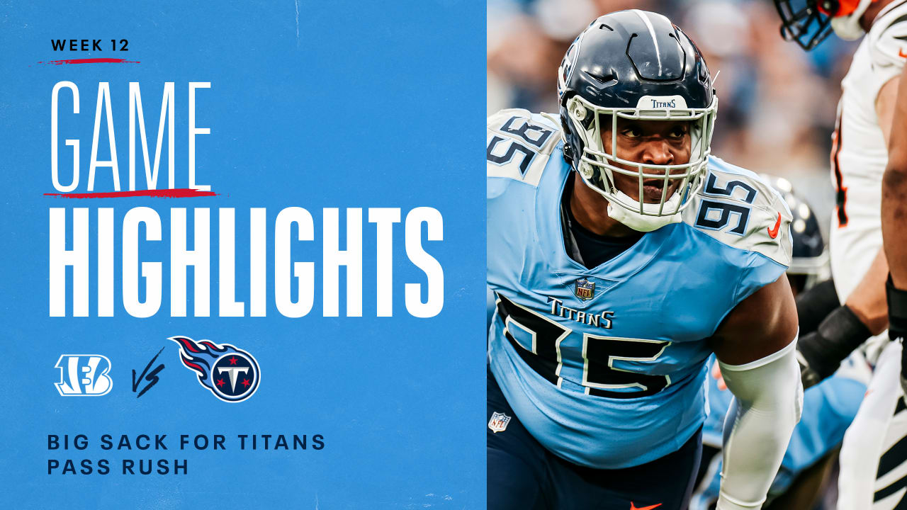 Titans' Pass Rush Collapses Around Burrow for Big Sack | Game Highlights