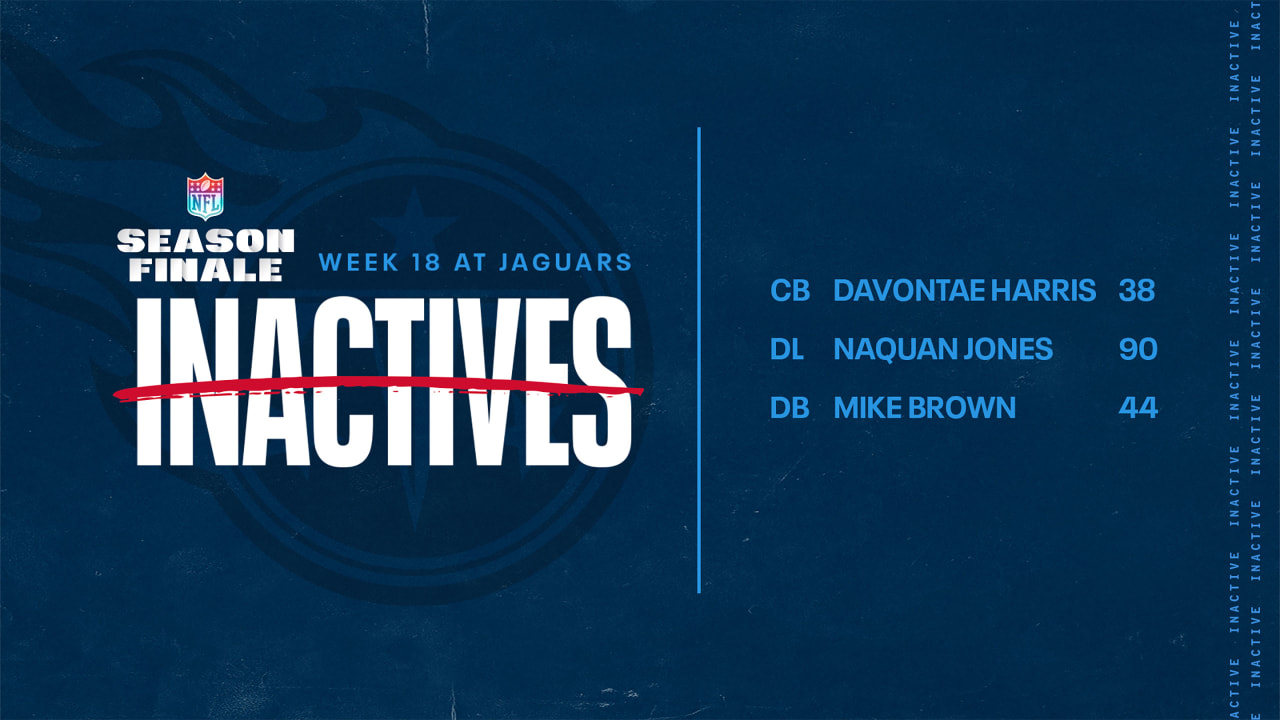 Game Inactives | Week 18 Titans at Jaguars