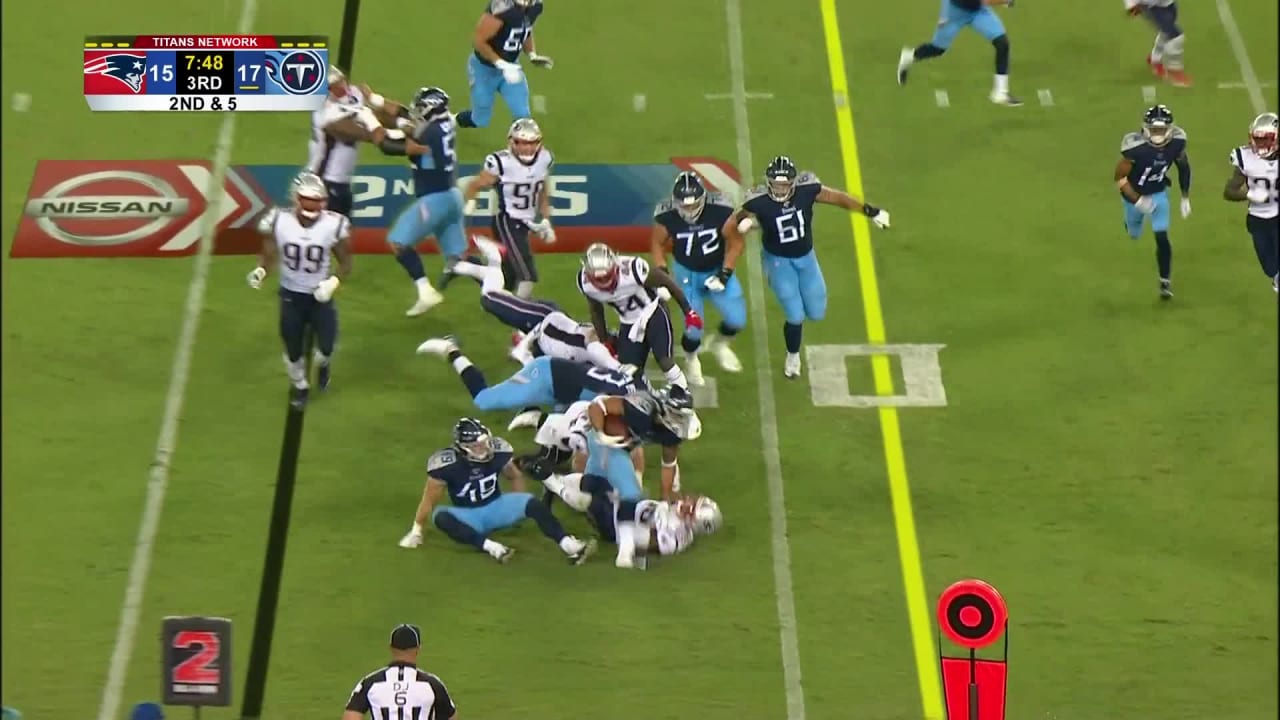Alex Barnes Muscles through Defender to Reach First-Down Marker