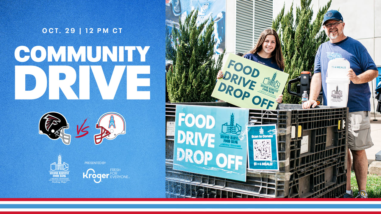 Titans Week 8 Charity Drive to Benefit Second Harvest Food Drive