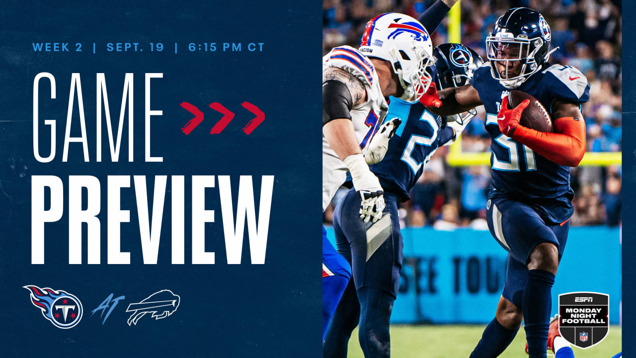 Game Preview: Titans Travel to Buffalo for Monday Night Battle with Bills