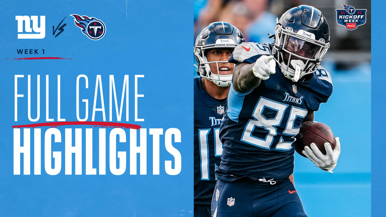 Giants vs. Titans Highlights Week 1 | Game Highlights