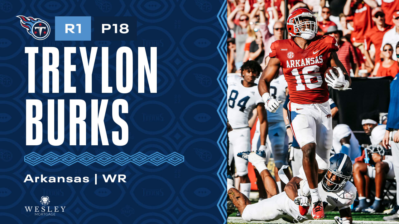 Titans Select Arkansas WR Treylon Burks in the First Round of the NFL ...