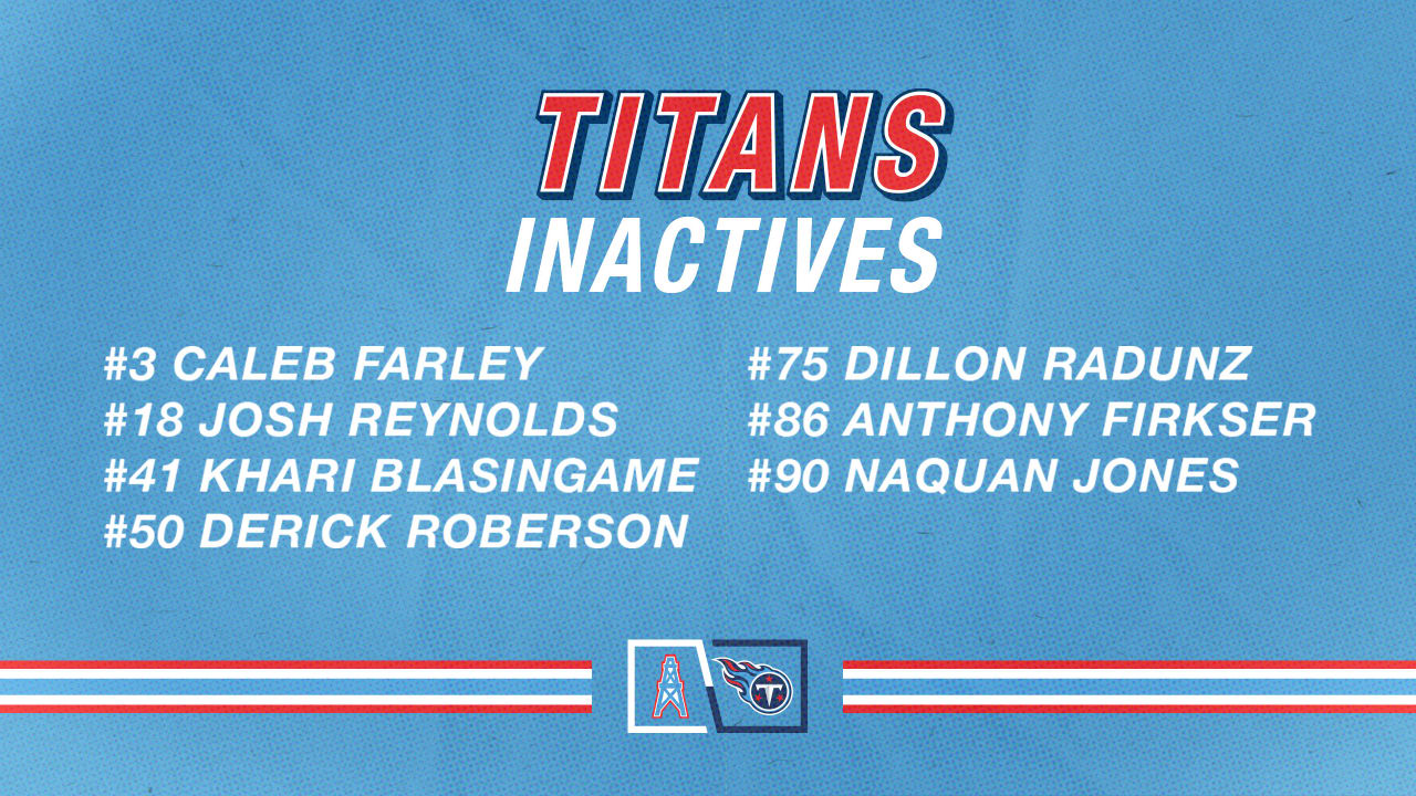 Game Inactives | Week 3 Titans vs Colts