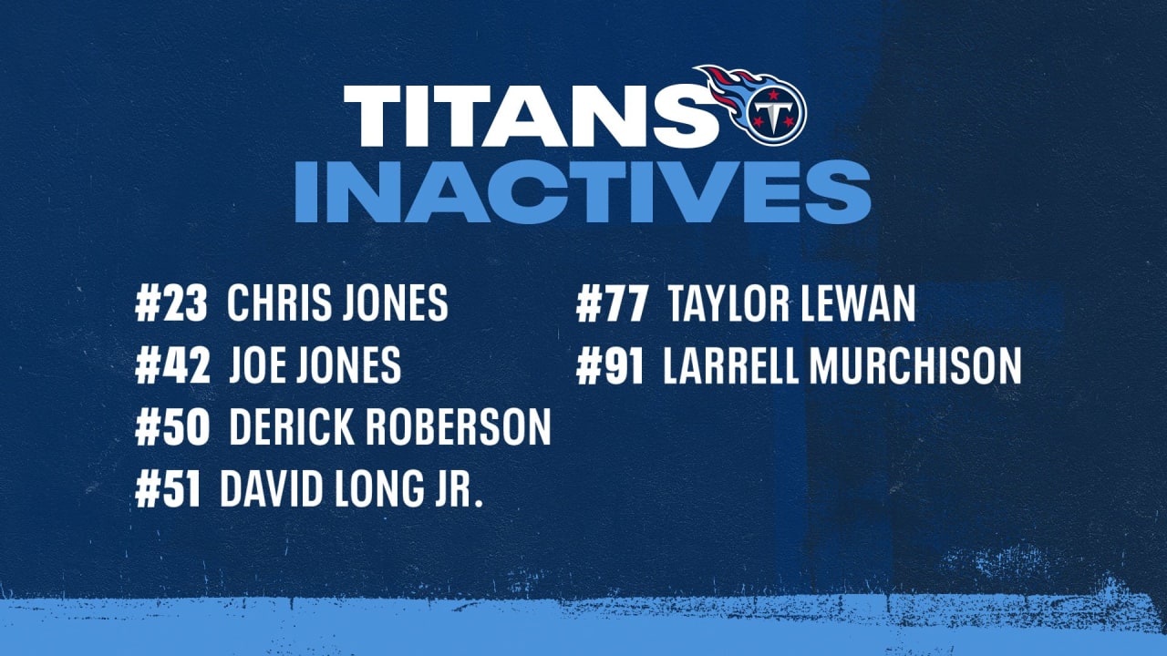 Game Inactives | Week 16 Titans vs 49ers