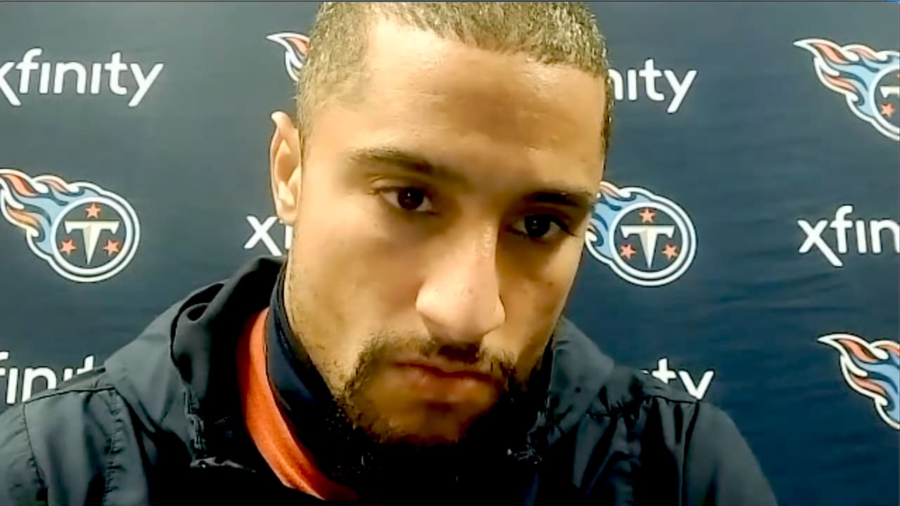 Titans safety Kenny Vaccaro speaks with reporters during a virtual ...