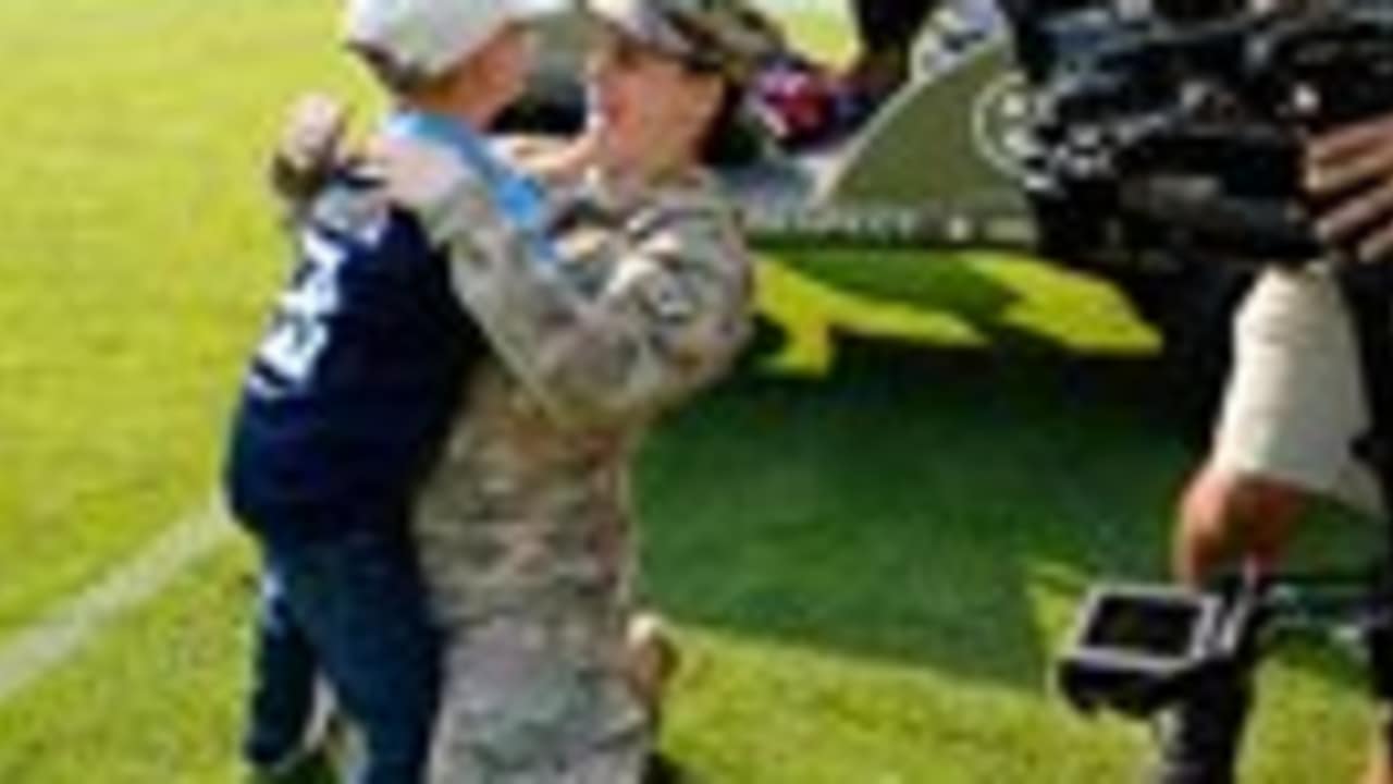 Soldier Recalls "Magical" Reunion with Son at Titans Game