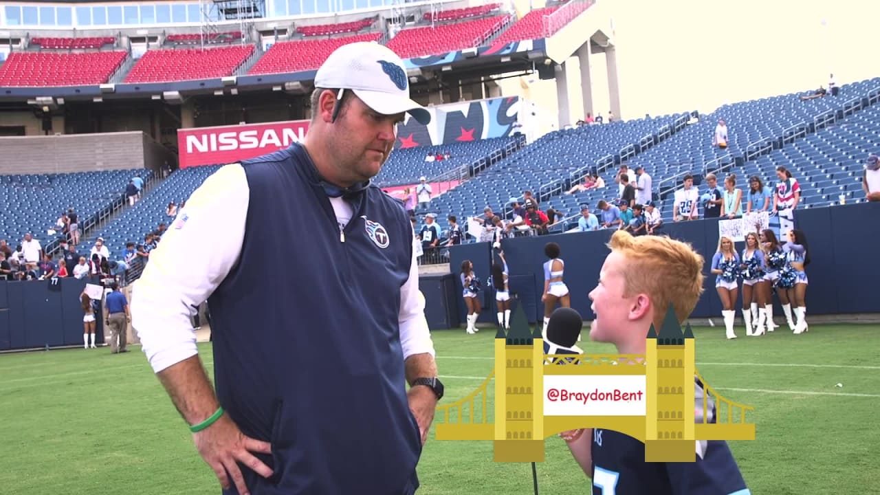 England's Braydon Bent Meets Titans GM Jon Robinson