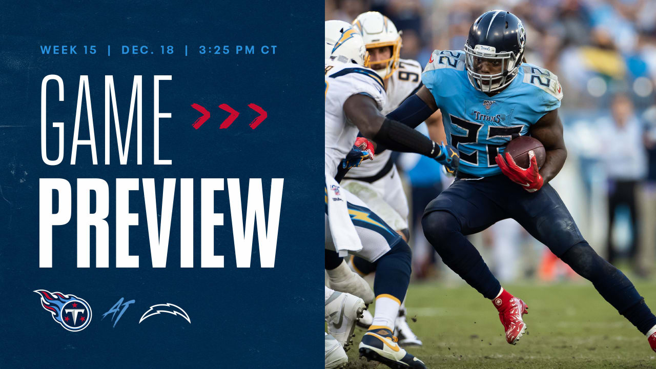 Game Preview: Titans Visit Chargers Sunday in Late Afternoon Kickoff