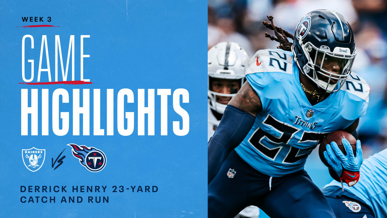 Derrick Henry Off to Fast Start vs. Raiders on 23-Yard Catch and Run ...