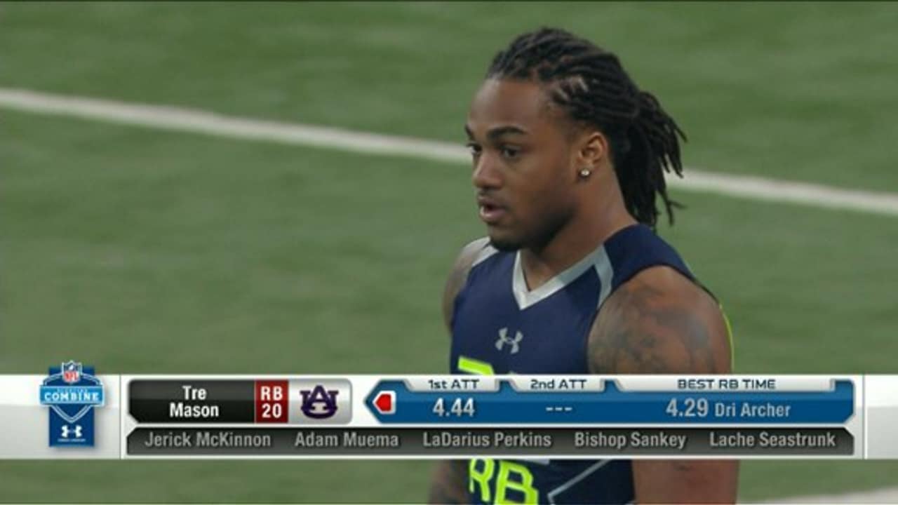 Auburn running back Tre Mason's 40-yard dash