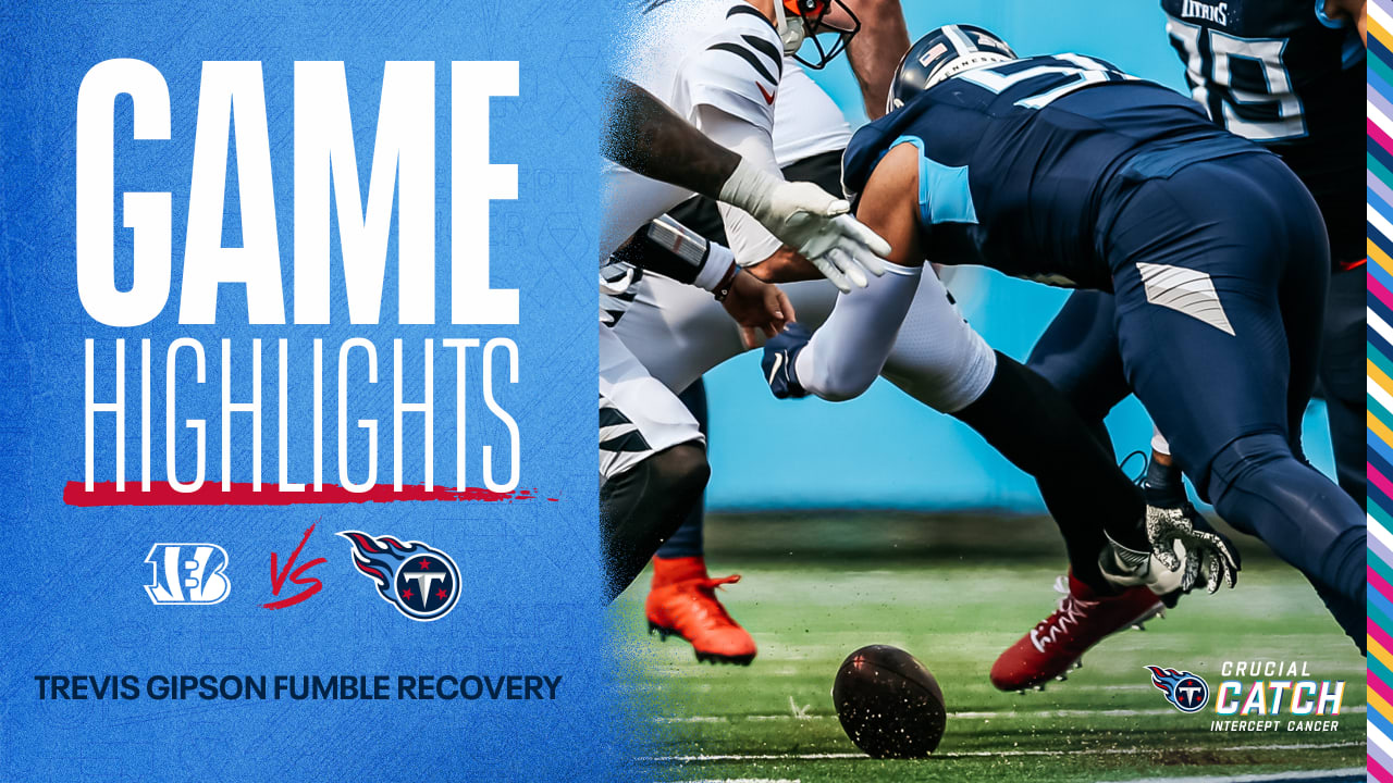 Trevis Gipson Forces Football Out of Burrow's Hands for Titans Fumble ...