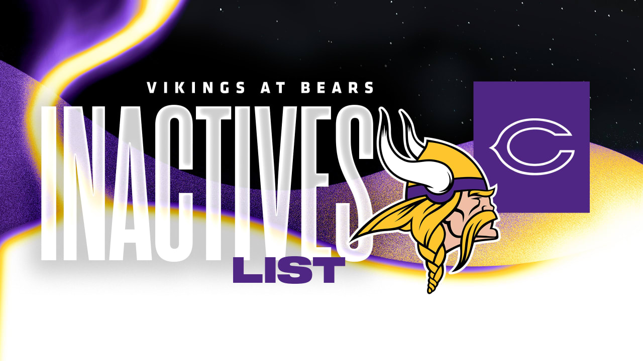 Vikings at Bears Inactives for Week 6 of 2023