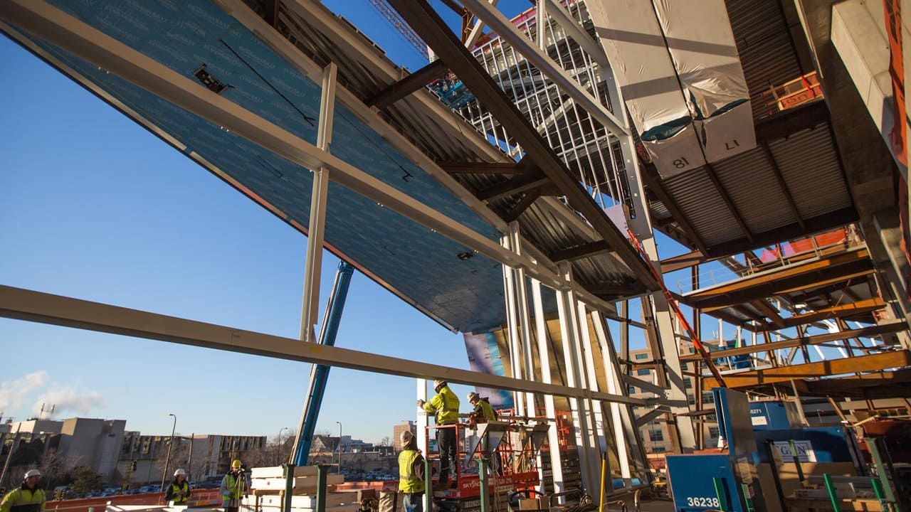 New Stadium Photos: Glass Framing Begins