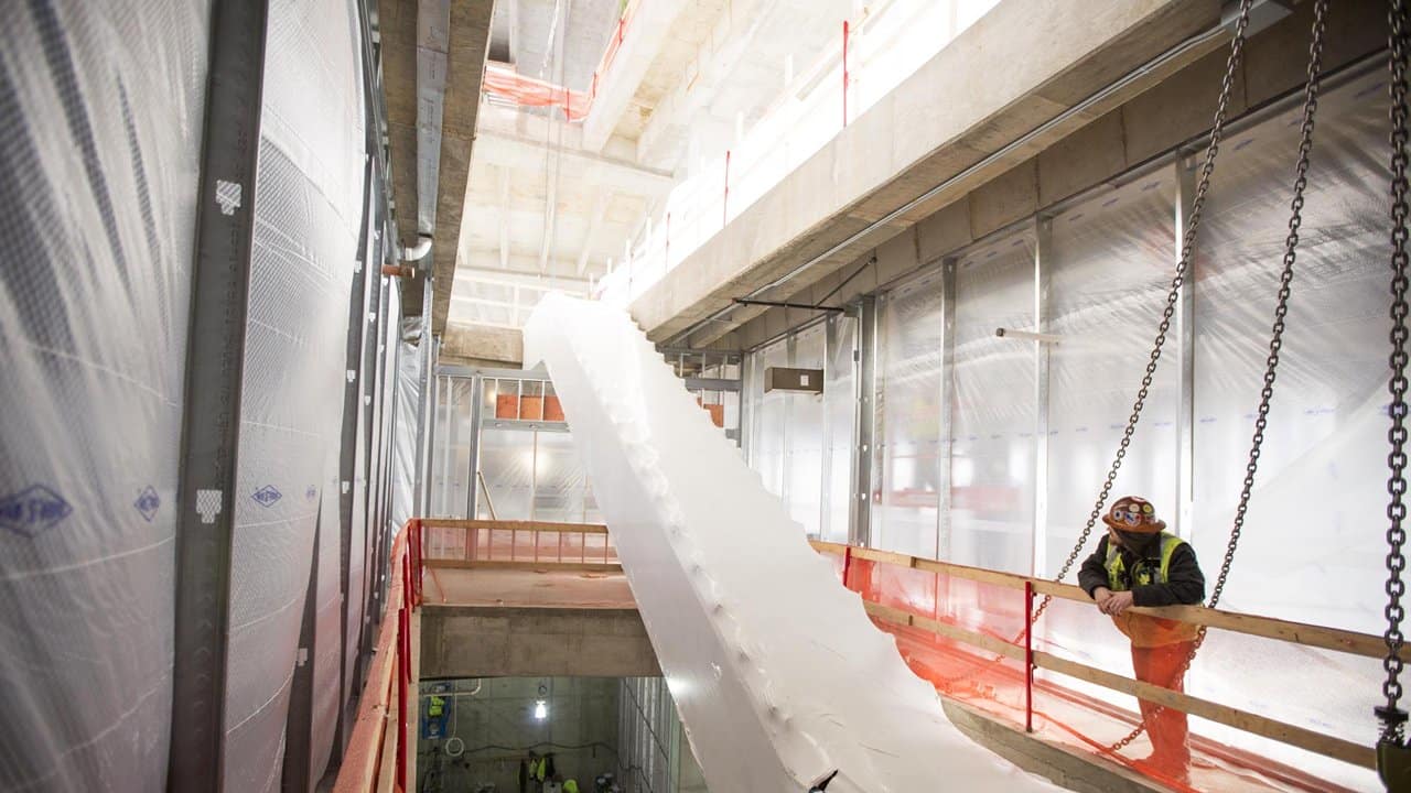 Stadium Photos: First Escalator Installed