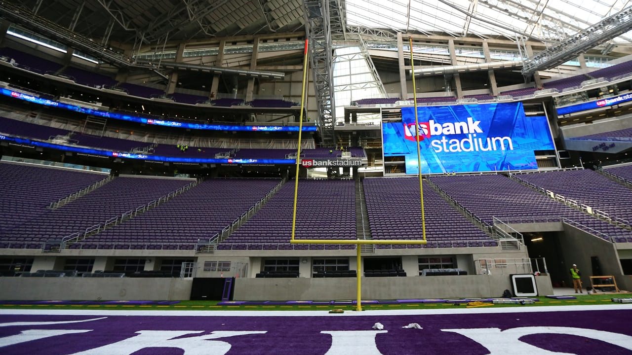 The Uprights Go In at U.S. Bank Stadium