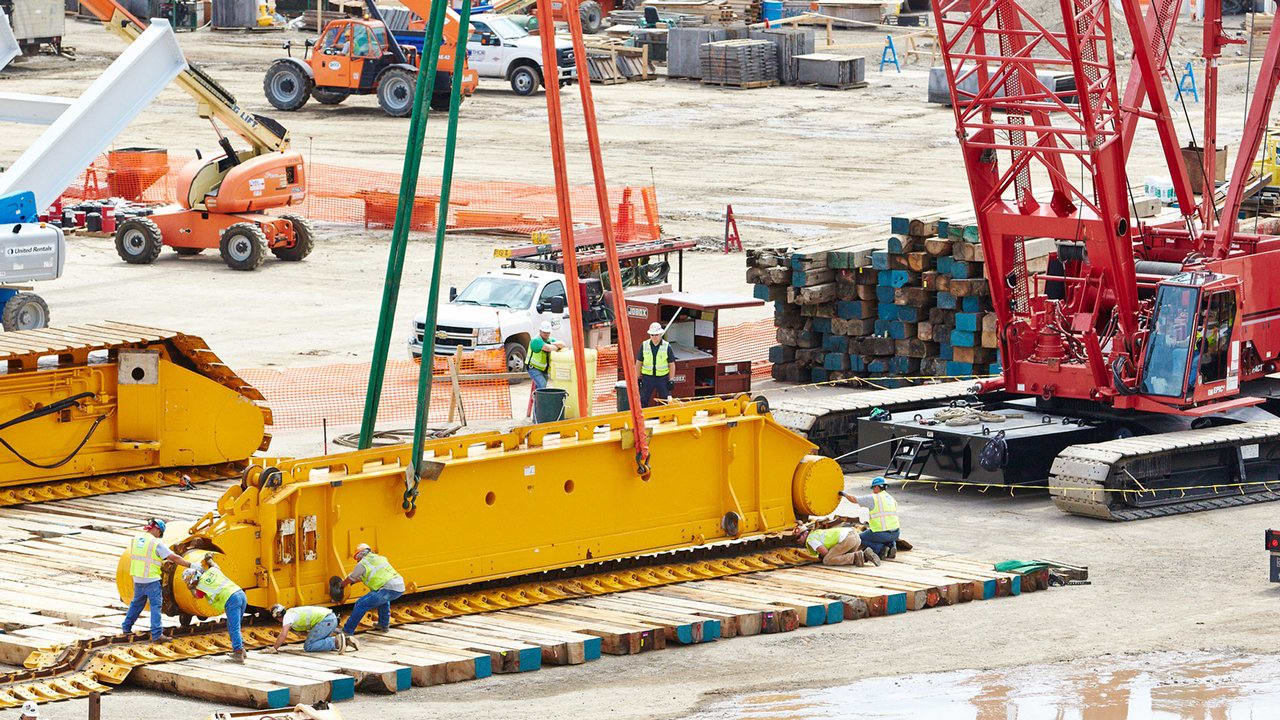 Photos: Giant Crane Arrives At New Stadium Site