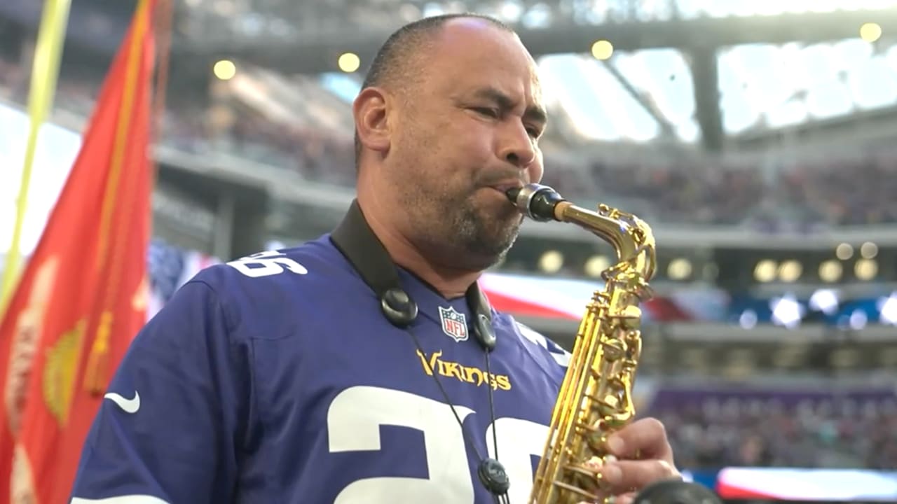 Johnny Holliday Performs The National Anthem Prior To Vikings-49ers