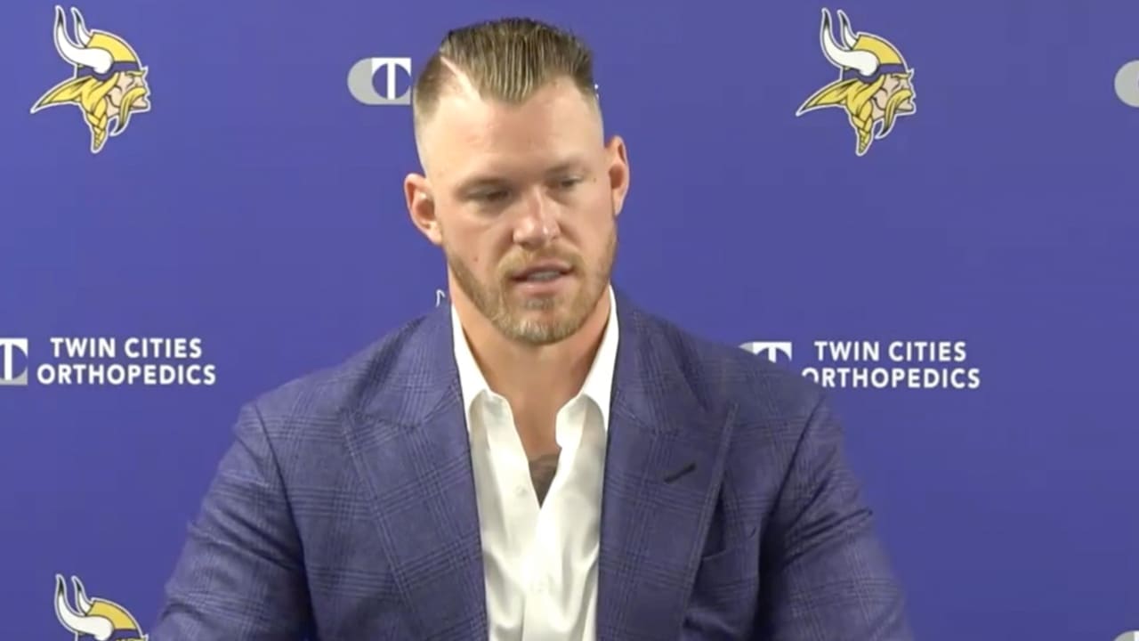 Kyle Rudolph Addresses The Media as He Officially Retires From The NFL ...