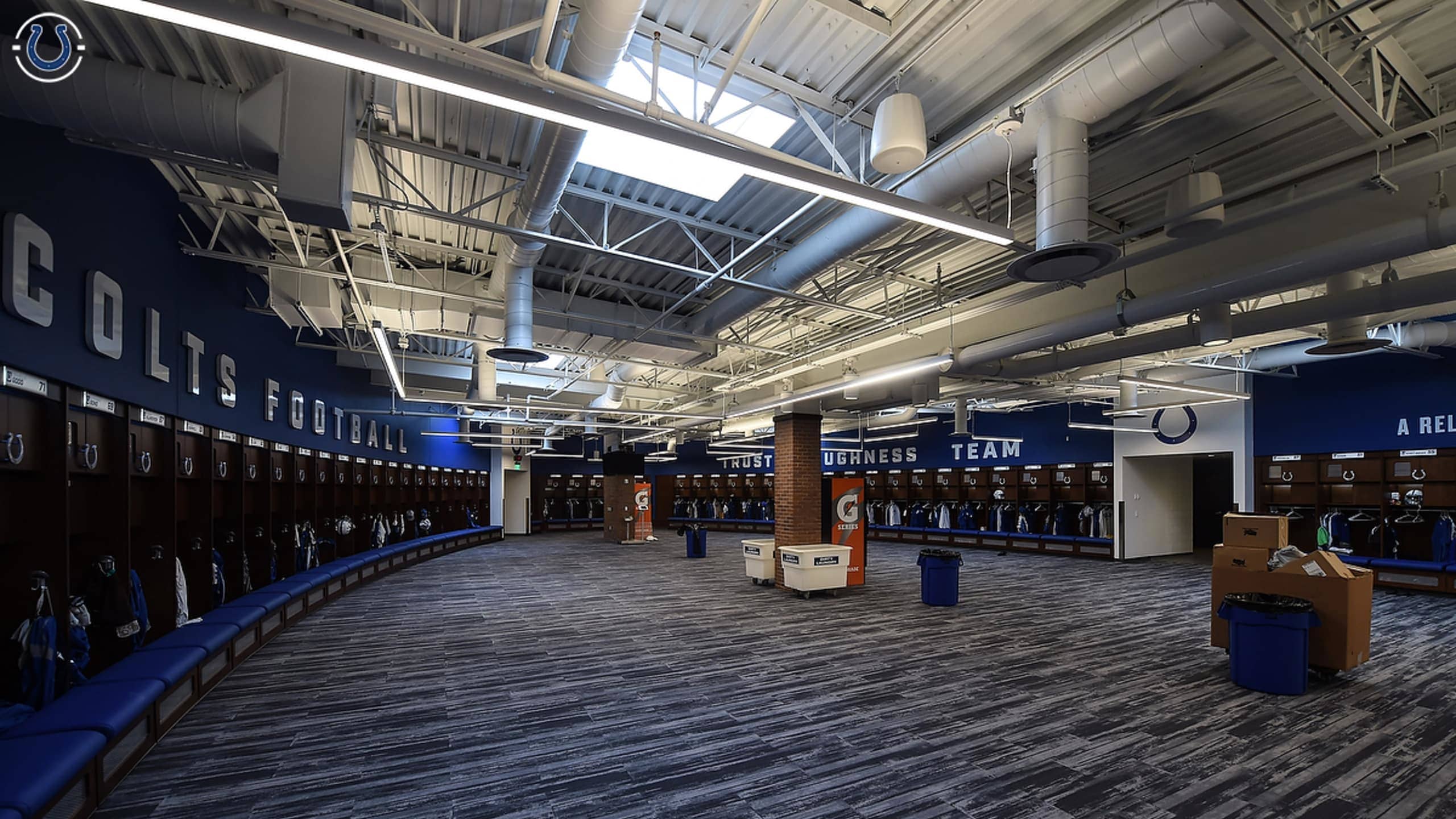 Colts have renovated hallway outside locker room. Players see this ...