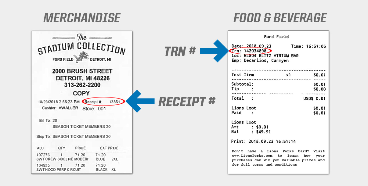 Detroit Lions Lions Perks - Log Receipts | Detroit Lions - DetroitLions.com