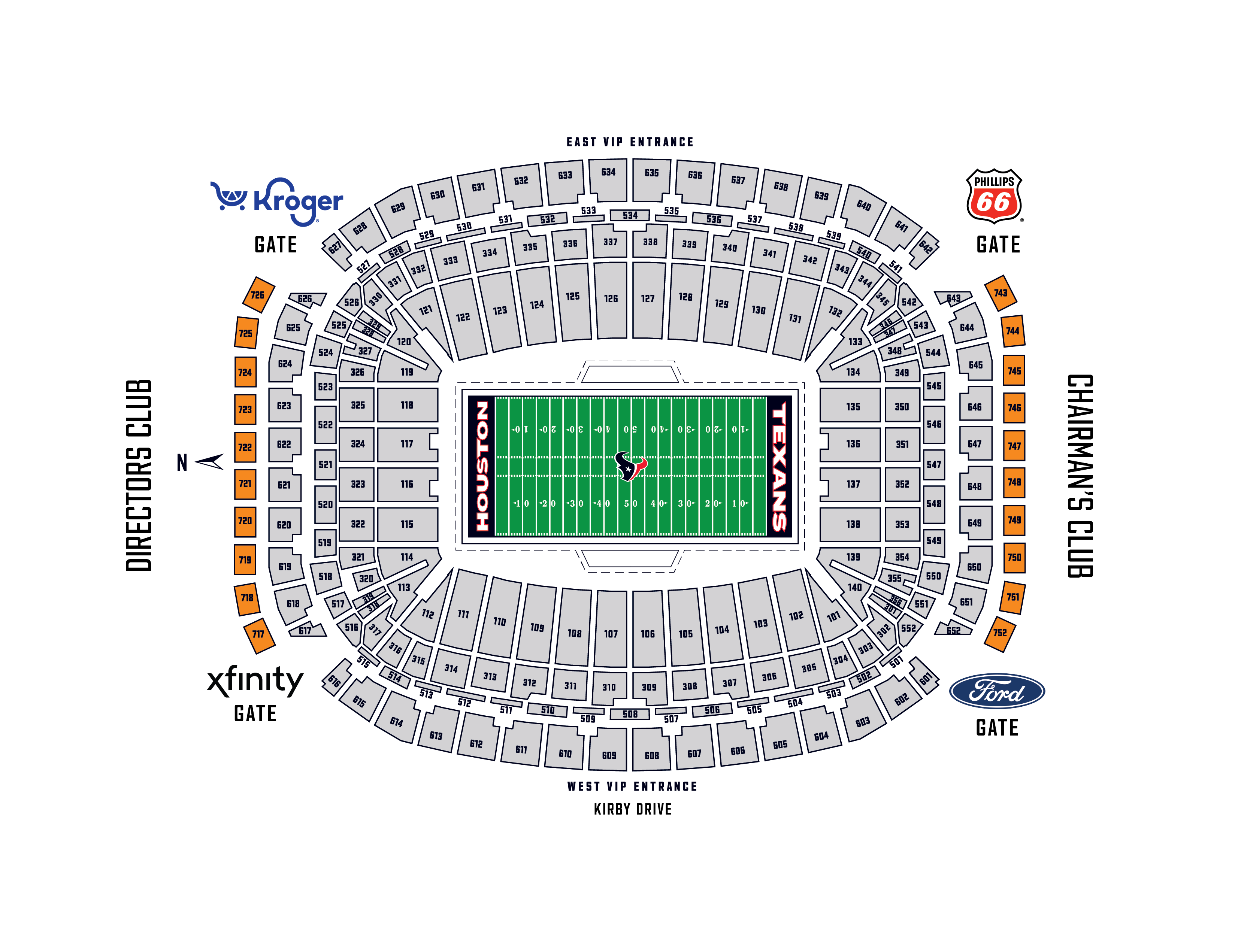Houston Texans Seating Chart Nrg Stadium Etsy