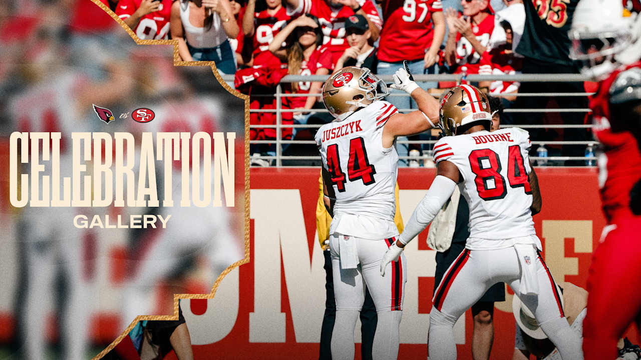 49ers Celebrate Postgame Following 16-15 Win Over Cardinals