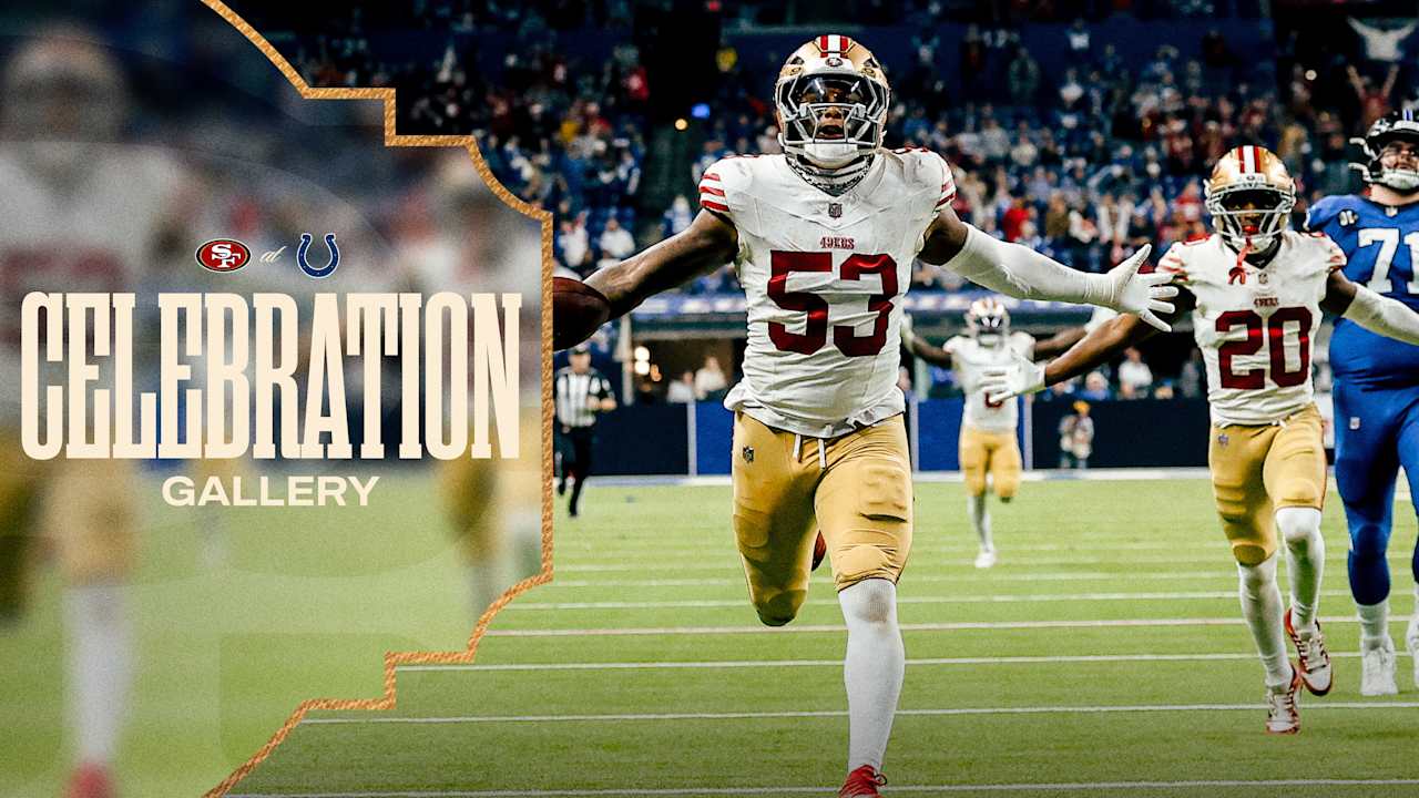 49ers Celebrate Postgame Following 48-27 Win Over Colts