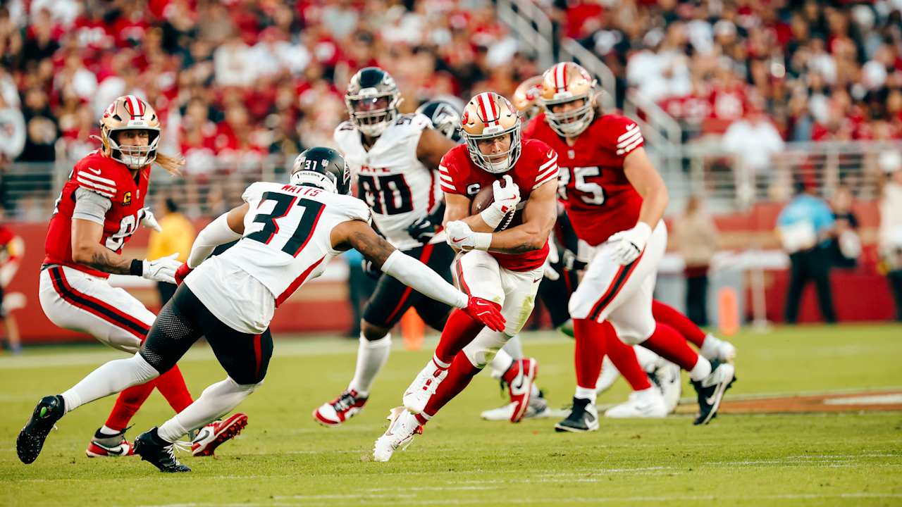 Christian McCaffrey Breaks Free on 15-Yard Run vs. Falcons