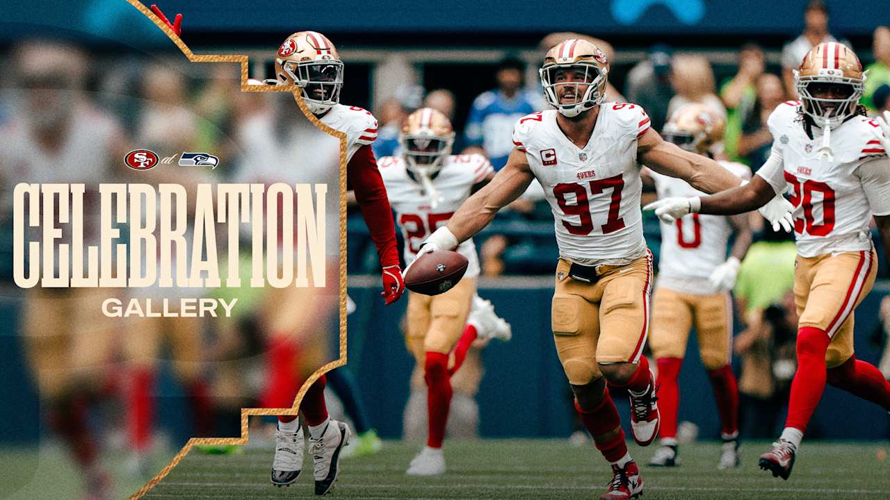 49ers Celebrate Postgame Following 17-13 Win Over Seahawks