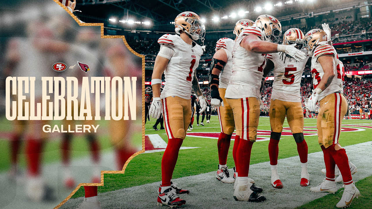 49ers Celebrate Postgame Following 41-22 Win Over Cardinals
