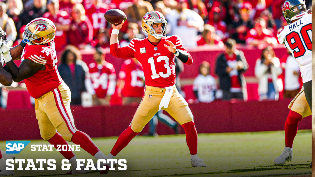 Brock Purdy Earns Perfect Passer Rating; Stats and Facts from #TBvsSF
