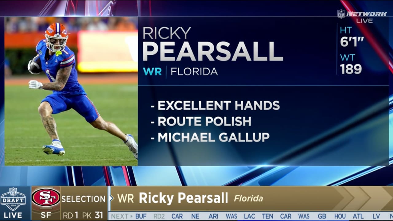 Florida WR Ricky Pearsall Selected 31st Overall by the 49ers