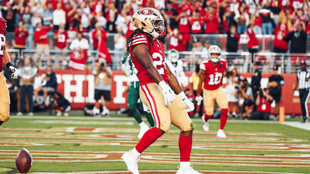 Jordan Mason Pushes His Way into the End Zone for a TD