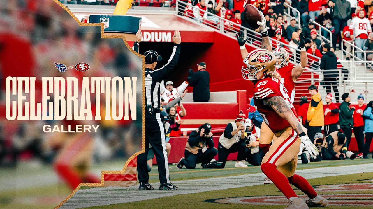 49ers Celebrate Postgame Following 37-24 Win Over Titans