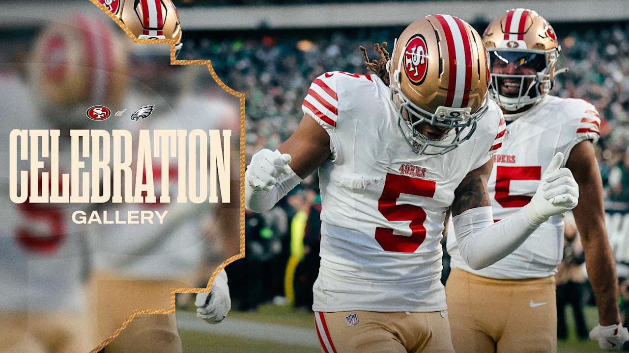 49ers Celebrate Postgame Following 23-19 Win Over Eagles