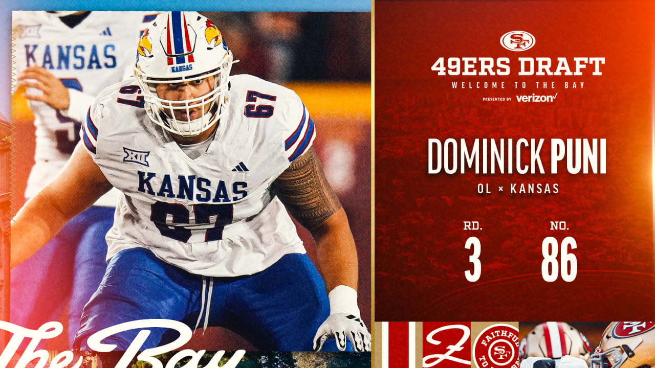 49ers Select OL Dominick Puni with the No. 86 Pick in the 2024 NFL Draft
