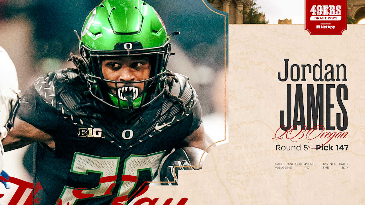49ers Select RB Jordan James with the No. 147 Pick in the 2025 NFL Draft