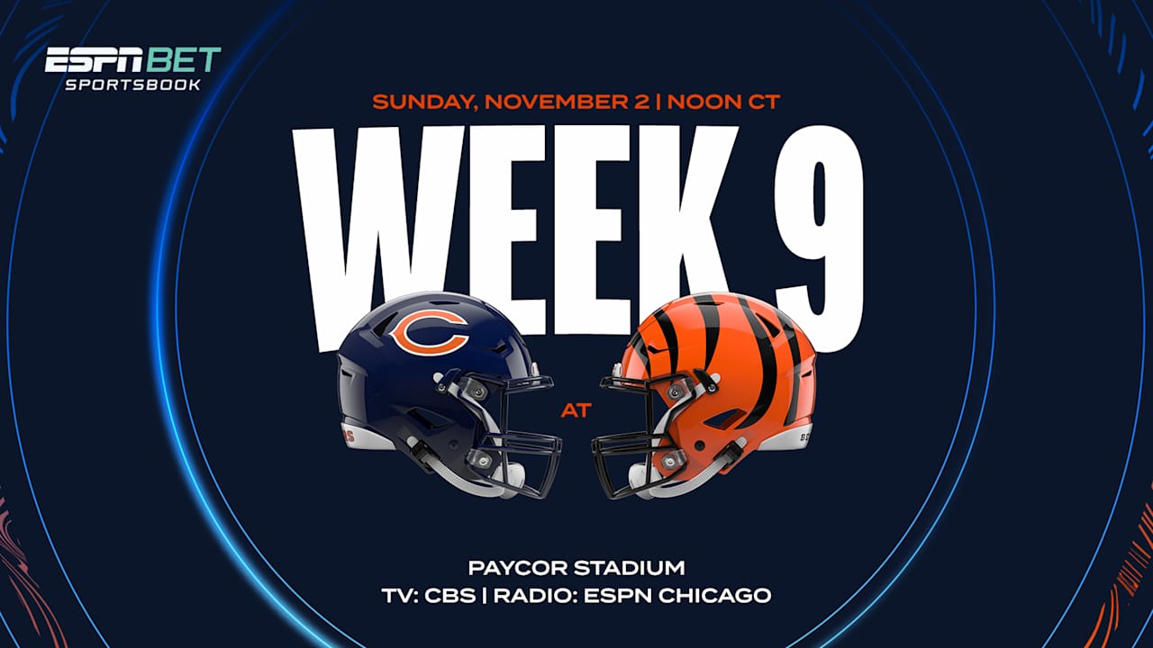 Chicago Bears at Cincinnati Bengals 2025 Week 9 | How to watch on TV ...