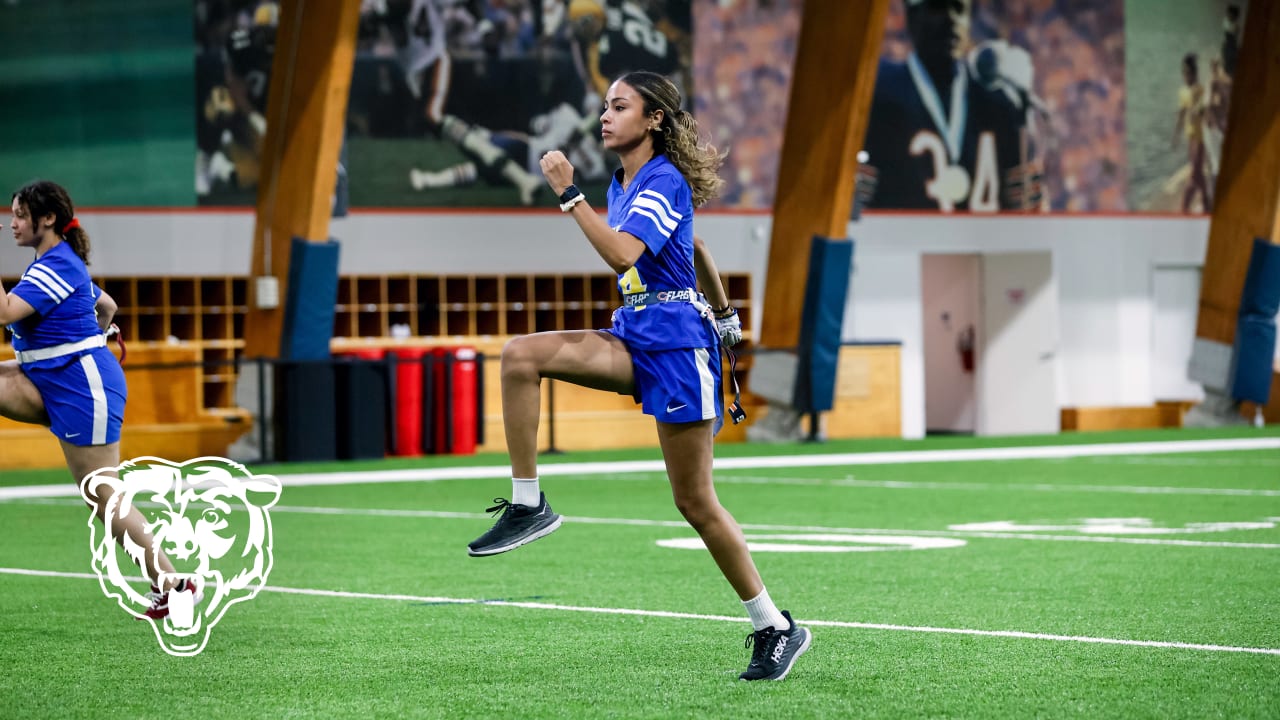 PHOTOS: Bears welcome first-year girls flag football teams to Halas Hall