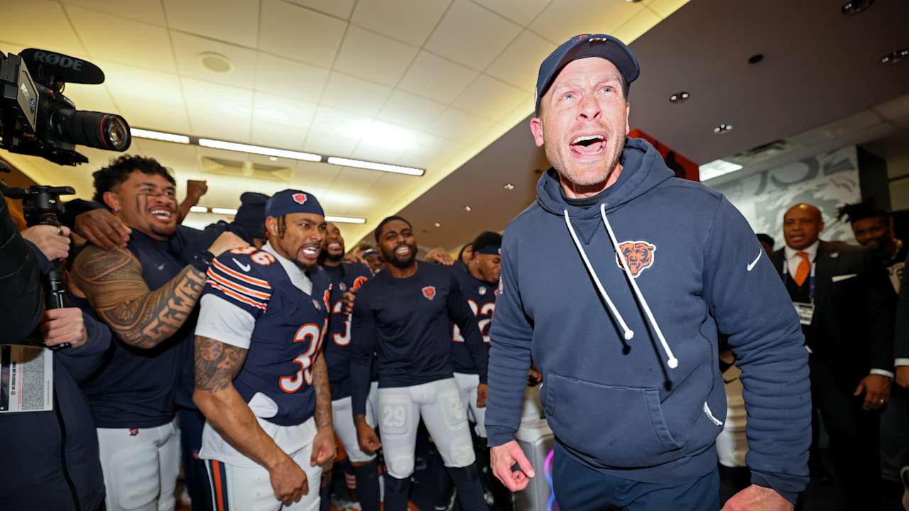 Ben Johnson locker room speech after OT win over Packers