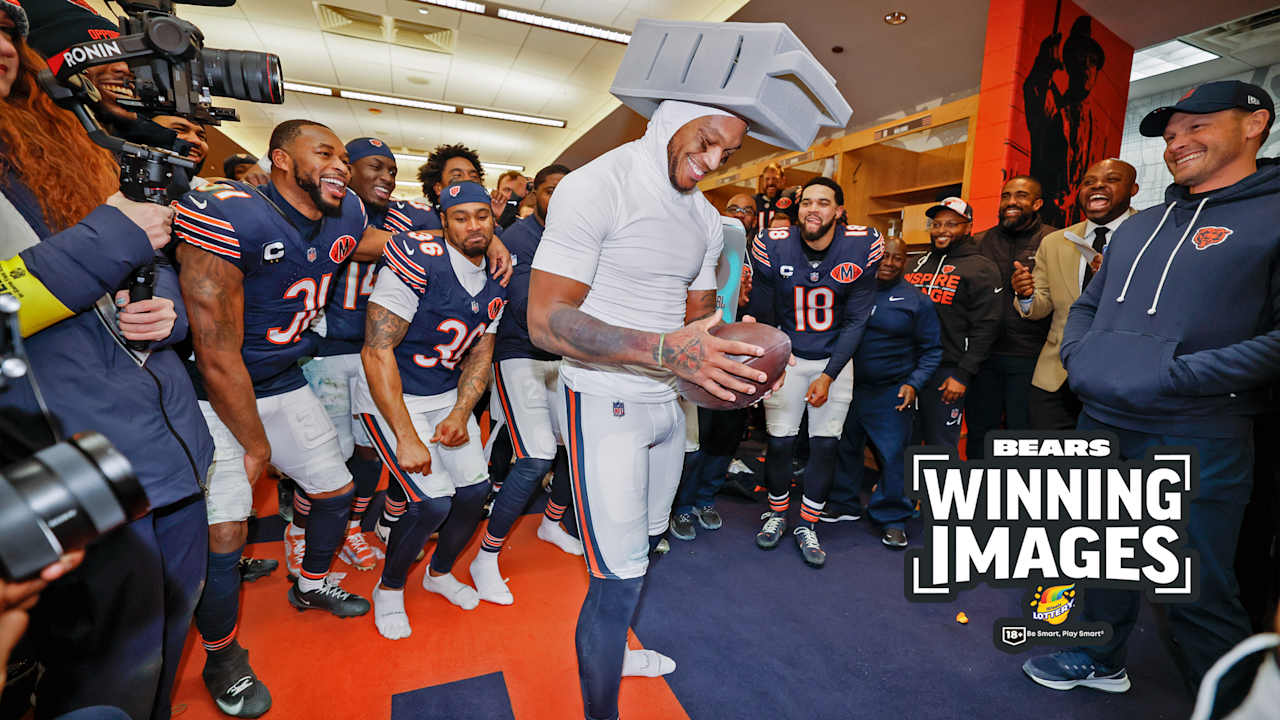Postgame & locker room celebration photos from Bears' OT win over Packers