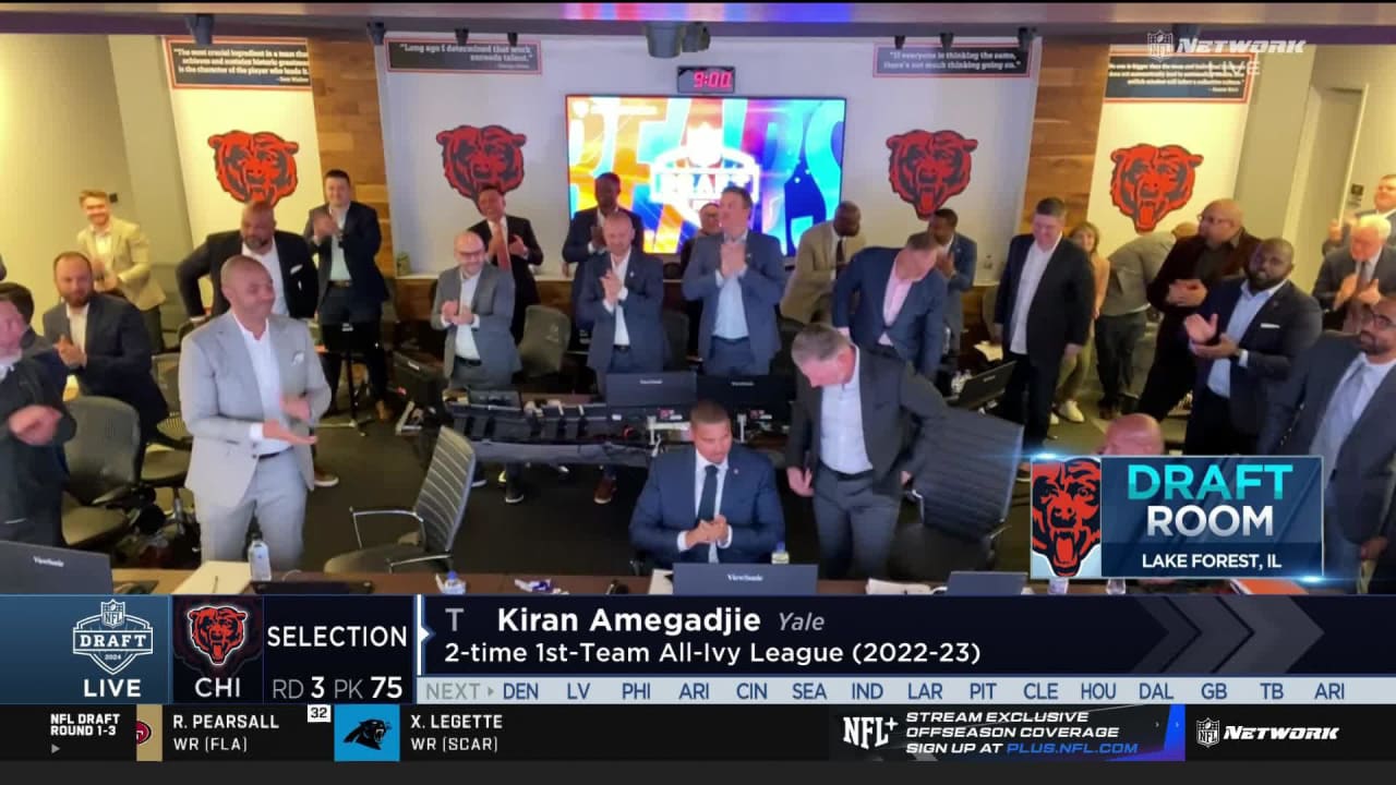 WATCH: Bears select Kiran Amegadjie with No. 75 pick in 2024 draft