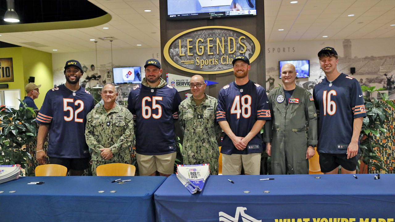 Bears players visit Naval Station Great Lakes