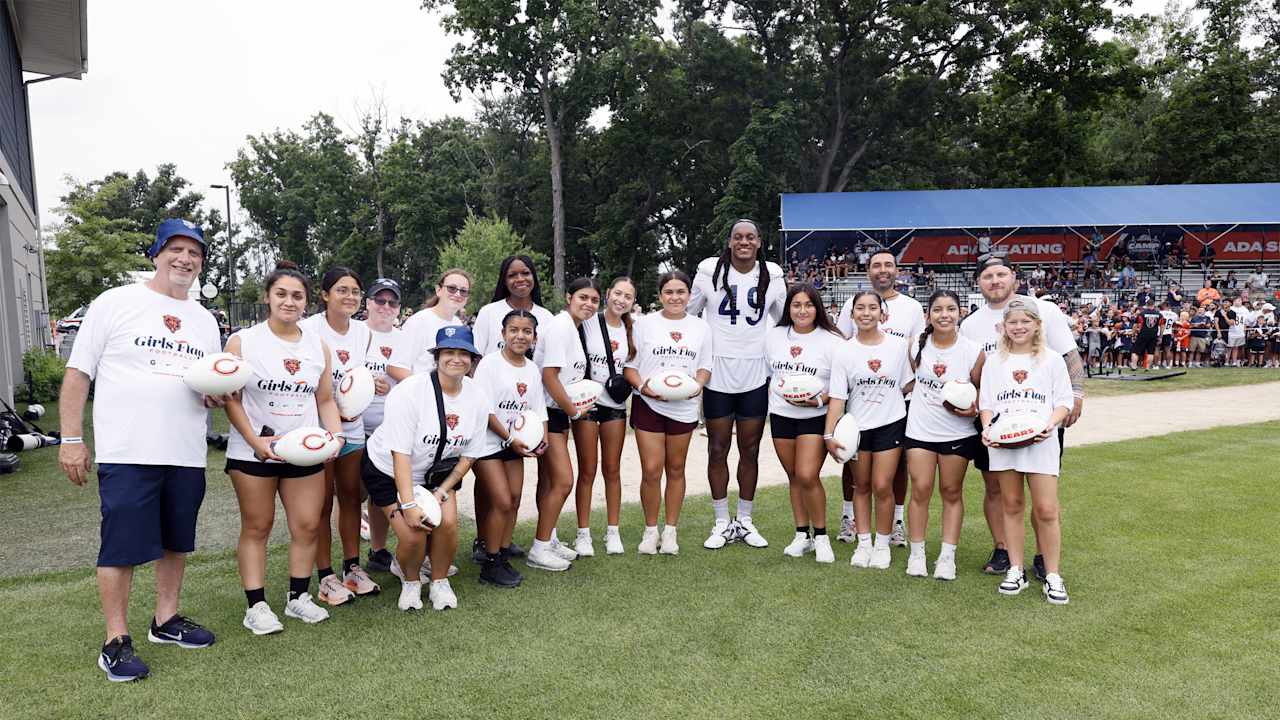 Harvard High School girls flag football at Training Camp