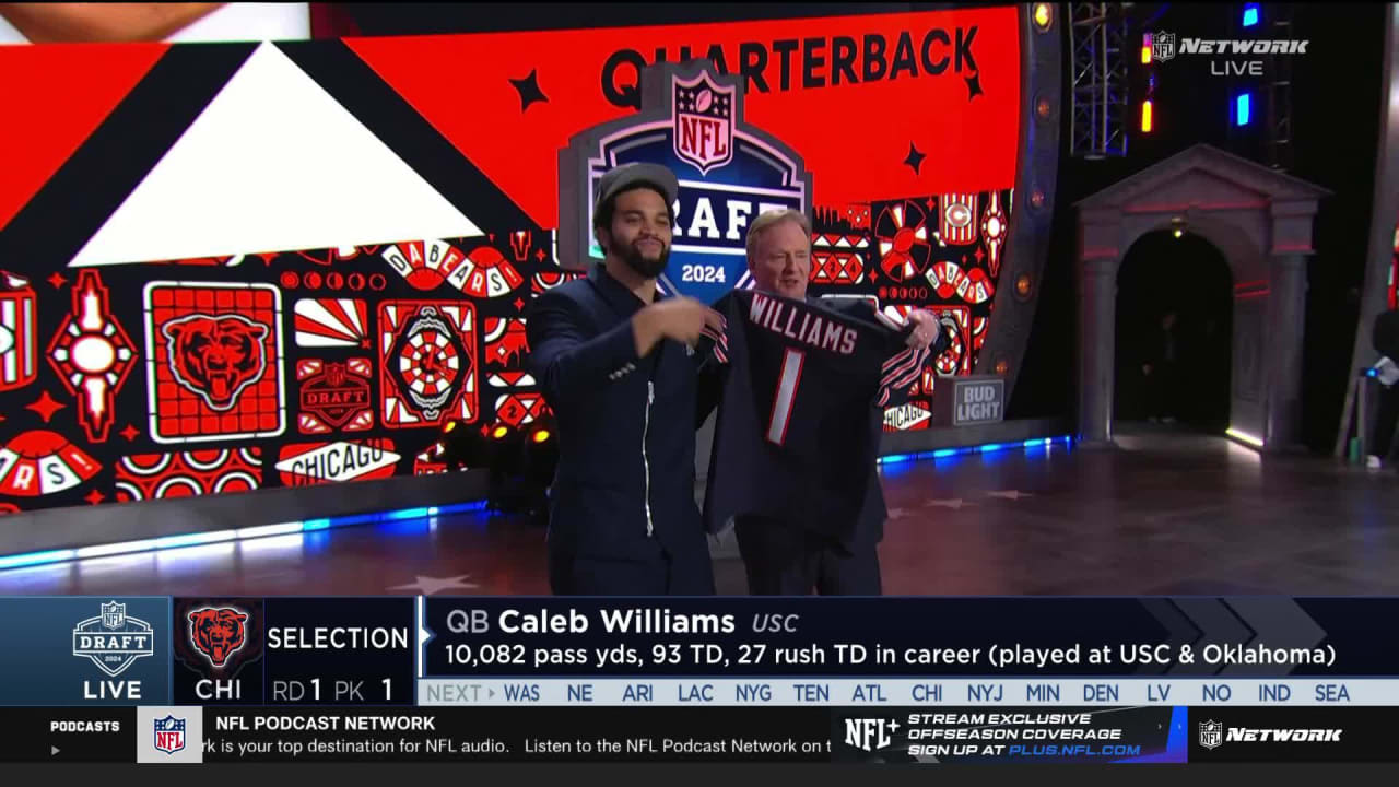 WATCH: Bears select Caleb Williams with No. 1 pick in 2024 draft