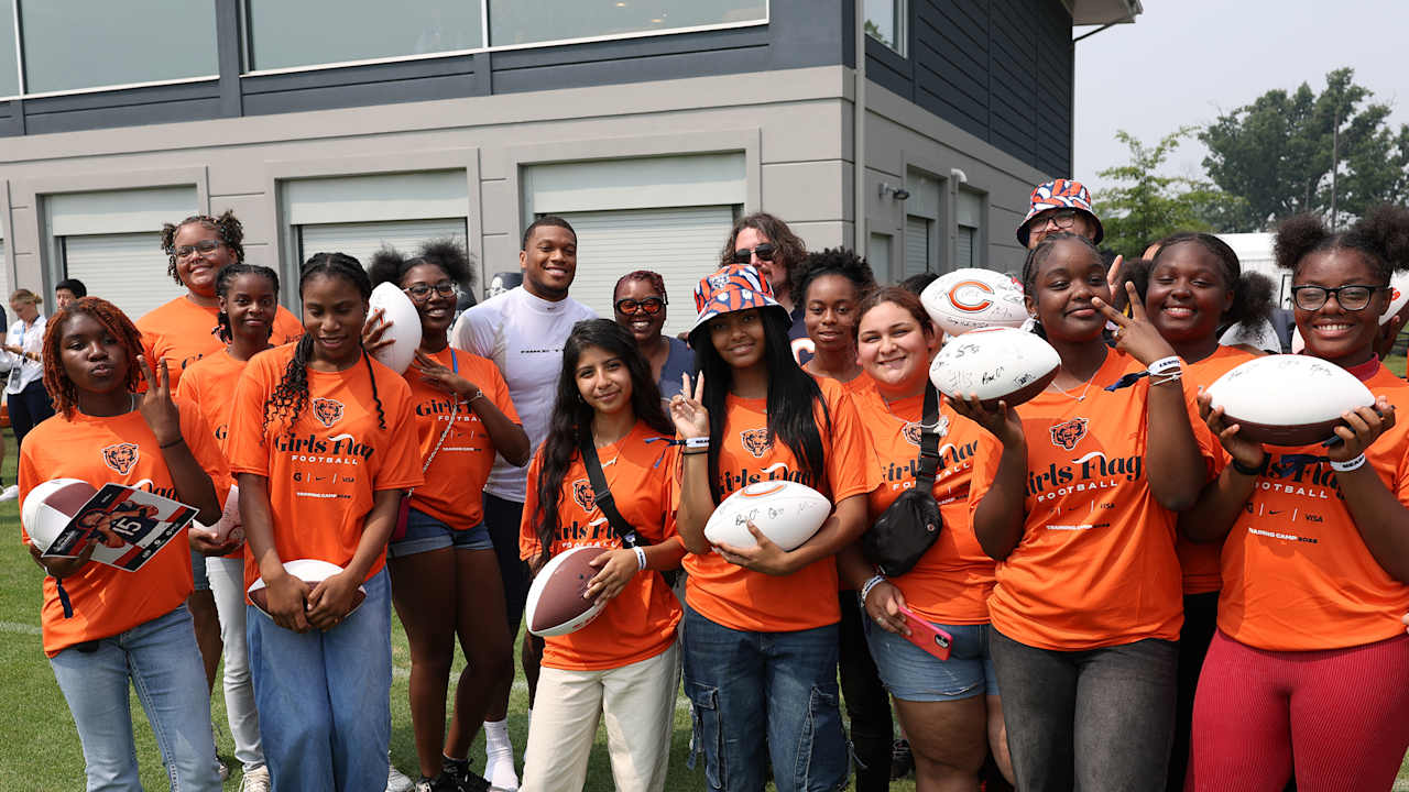 Carver Military Academy girls flag football team at Training Camp