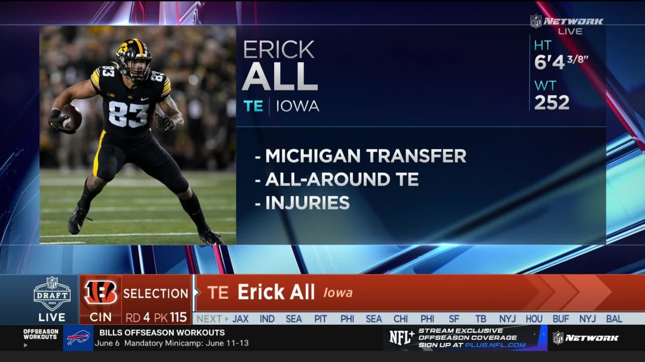 Bengals select Erick All with No. 115 pick in 2024 draft