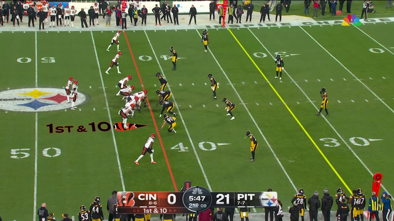 Tyler Boyd's toe-drag catch yields 14 yards and first-down pickup