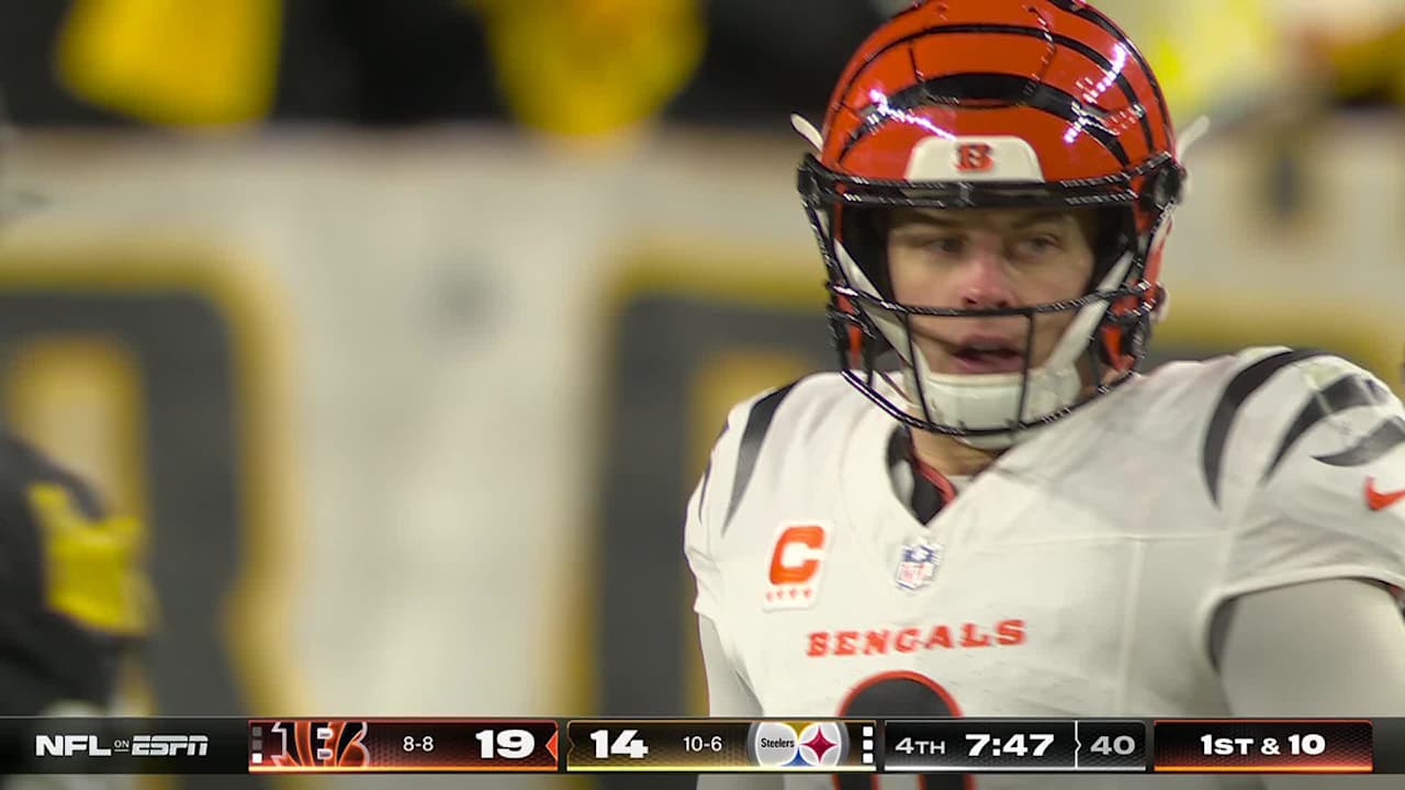 Burrow evades pass rush prior to flicking 14-yard pass to Gesicki ...